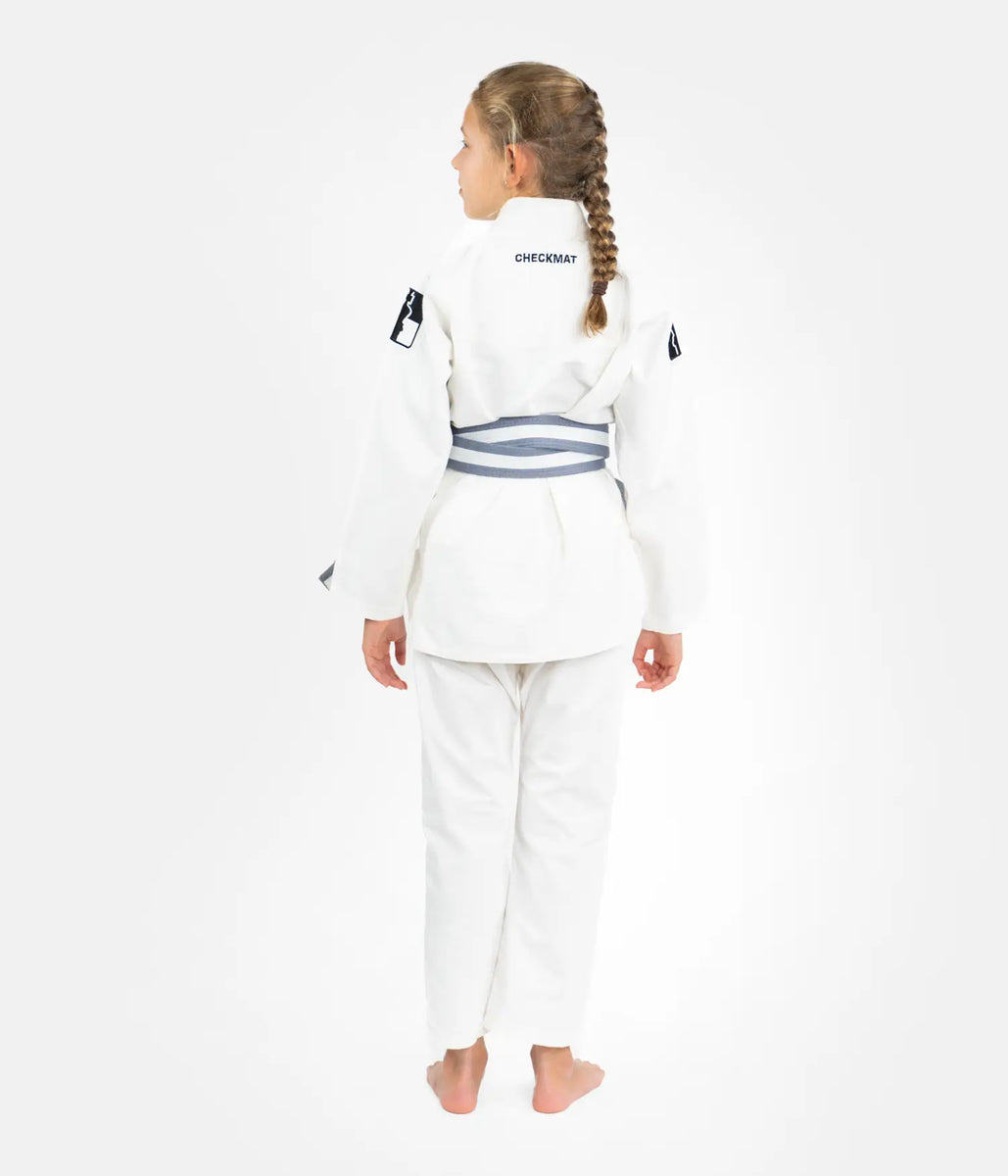 Kids Checkmat Official Gi White | Progress Jiu Jitsu EU – Progress Jiu ...
